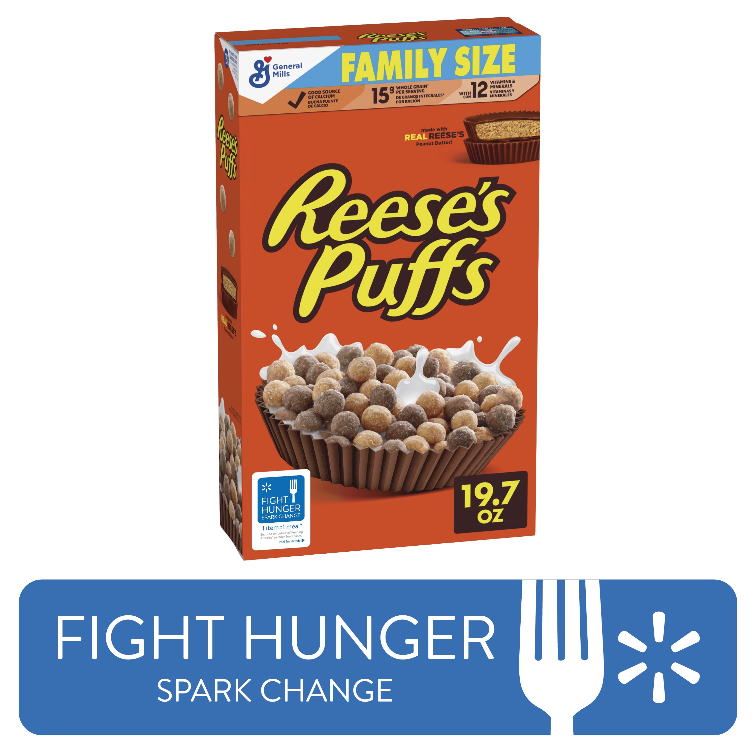 REESE's PUFFS Chocolatey Peanut Butter Cereal, Kid Breakfast Cereal ...