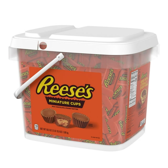 Reese's Mini Milk Chocolate Peanut Butter Cup Candy Bucket - Walmart.com
