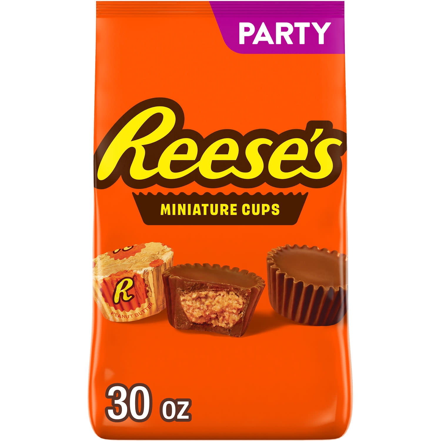 Reese's Miniatures Milk Chocolate Peanut Butter Cups, Candy Party Pack ...