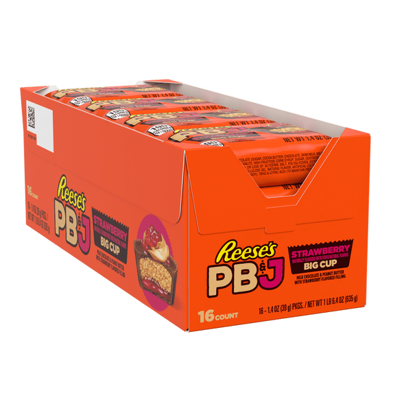 Reese's Big Cup Peanut Butter & Jelly Cups, Strawberry Flavor, 1.4 oz ...