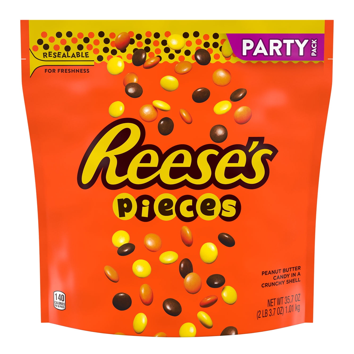 REESE'S PIECES Peanut Butter in a Crunchy Shell Candy Party Pack, 35.7 oz - Walmart.com