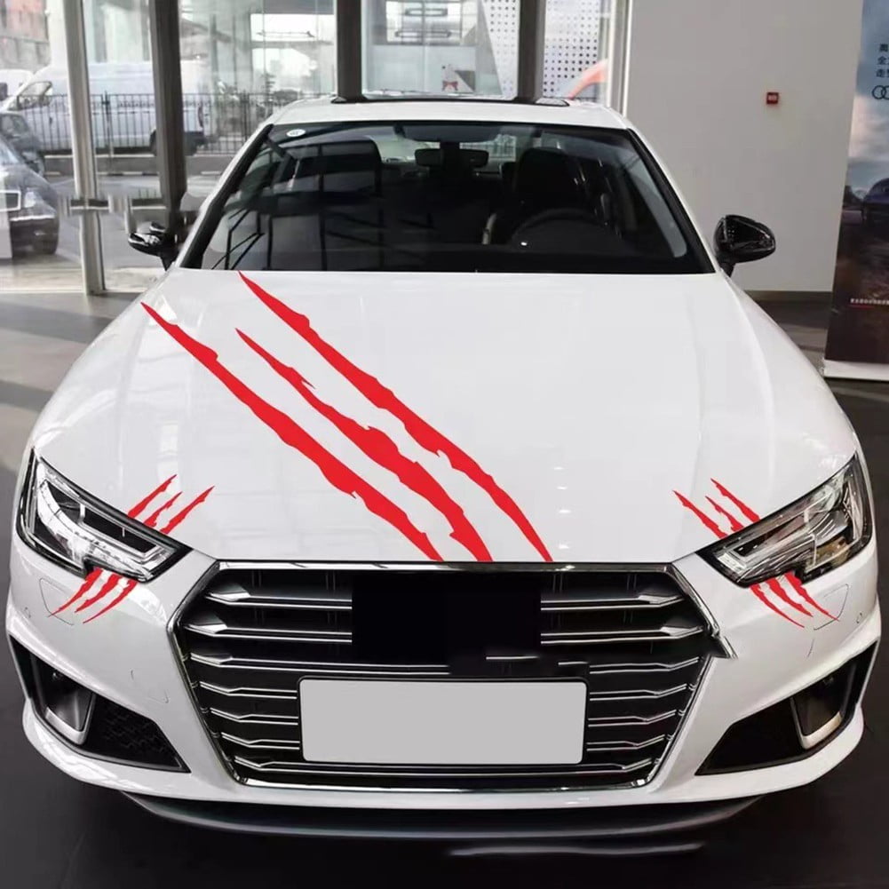 REFLECTIVE AUTO CAR HEADLIGHT MONSTER STICKERS Scratch Stripe Claw ...