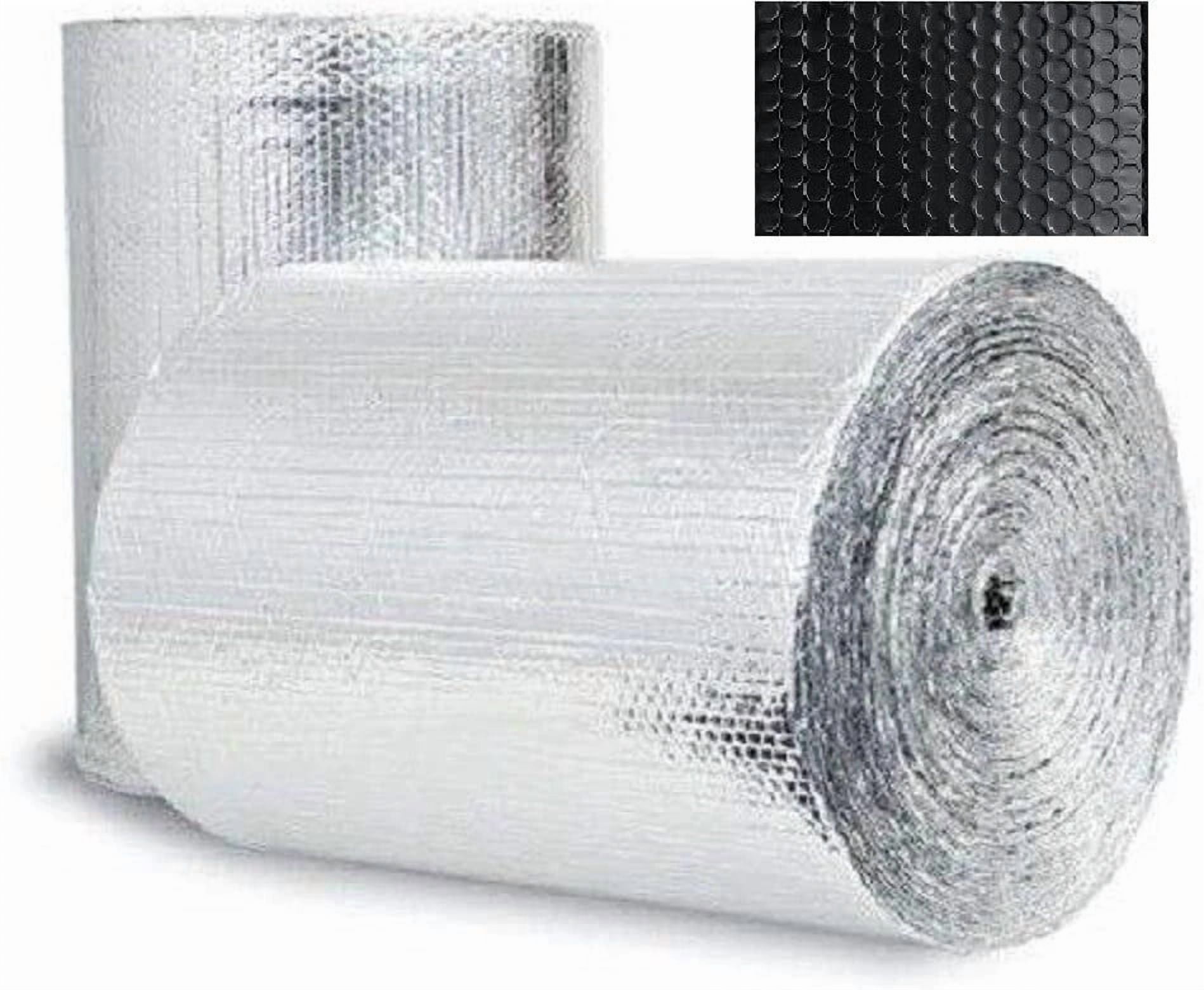 REFLECTIVE BLACK SILVER FOIL Double BUBBLE Insulation Roll PIPE WRAP 6 ...