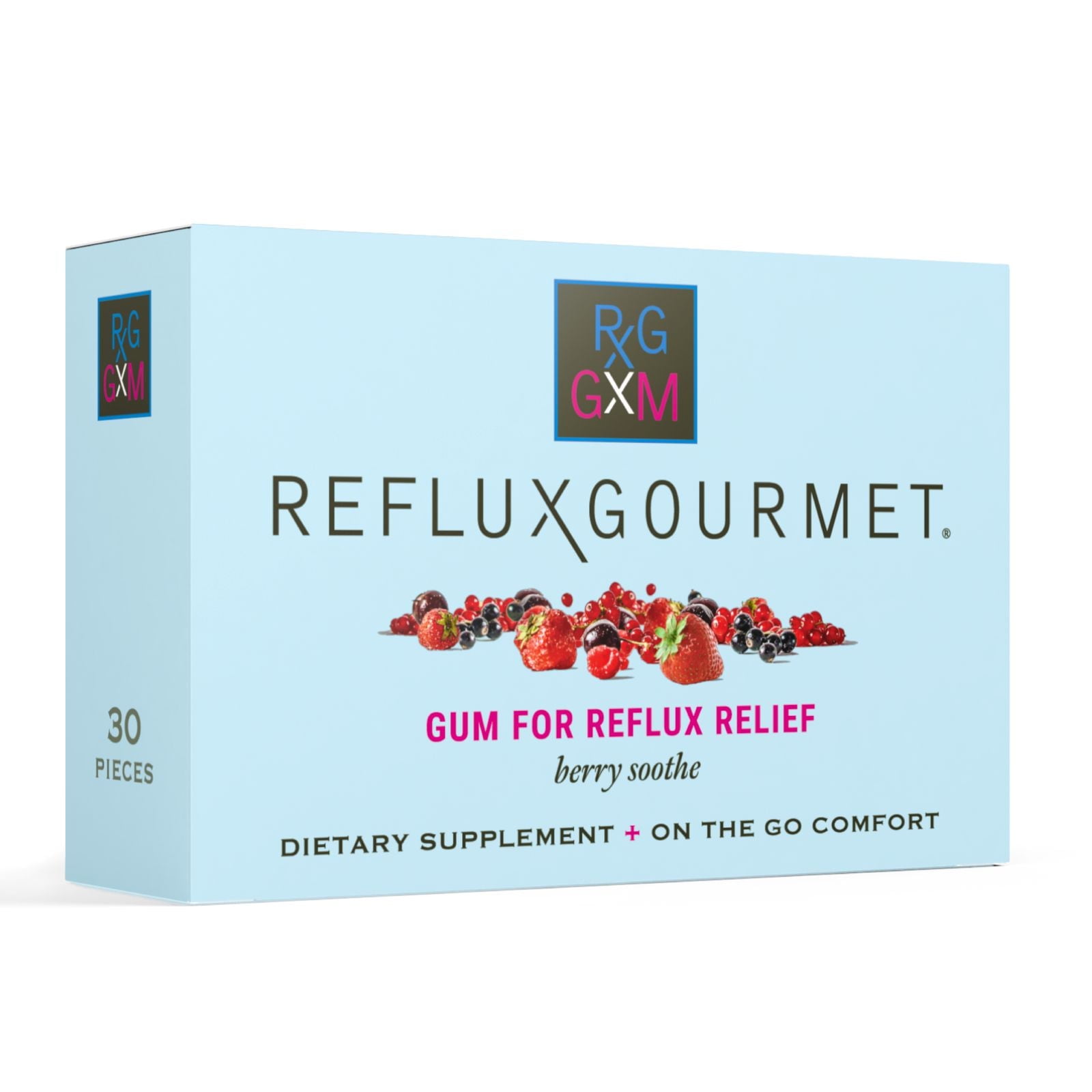 REFLUX GOURMET Berry Soothe Gum Alginate Therapy Sodium Bicarbonate Gum ...