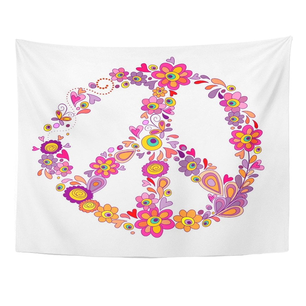 REFRED 1970s Peace Flower Symbol Raster Copy Sign 70s Butterfly Hippie ...