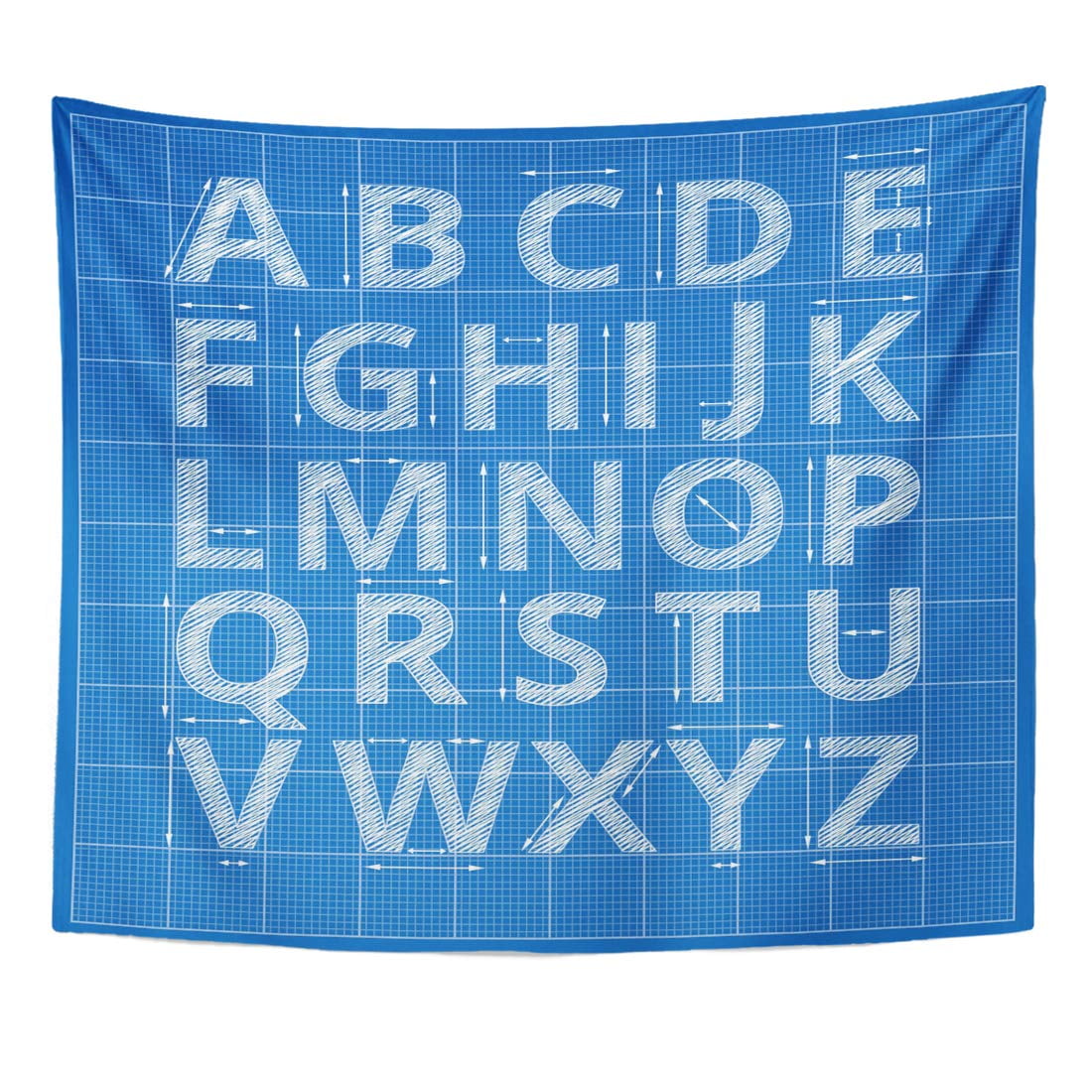 REFRED Blue Construction Blueprint Alphabet Drafting Letters Sketch ...