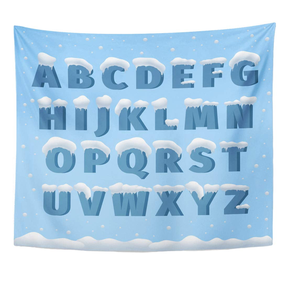 REFRED Blue Text Winter Alphabet with Snow Letter ABC Ice Cold Season ...