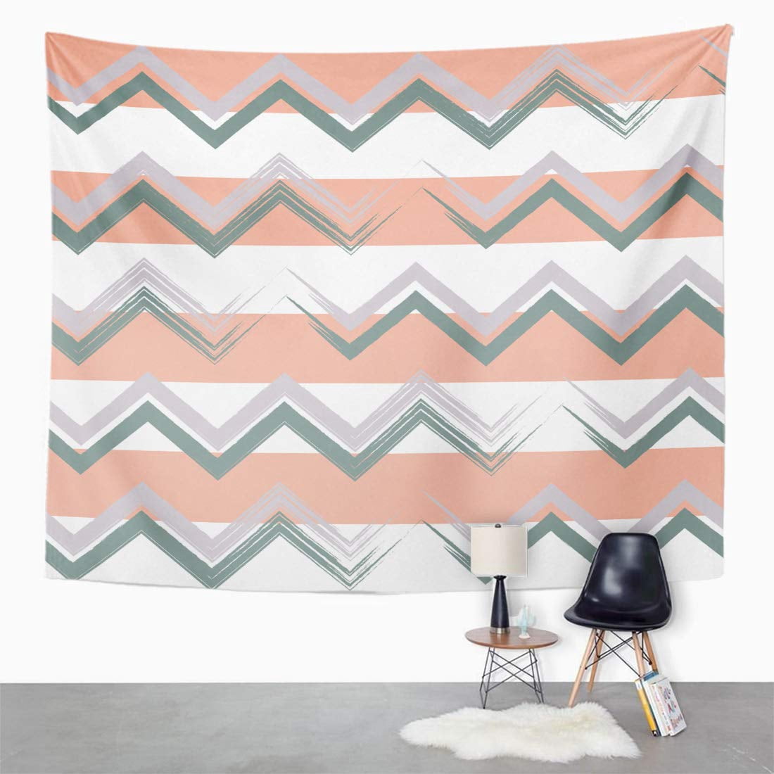 REFRED Irregular Maze Lines Zigzag Stripes Pattern Chevron Pastel Pink ...