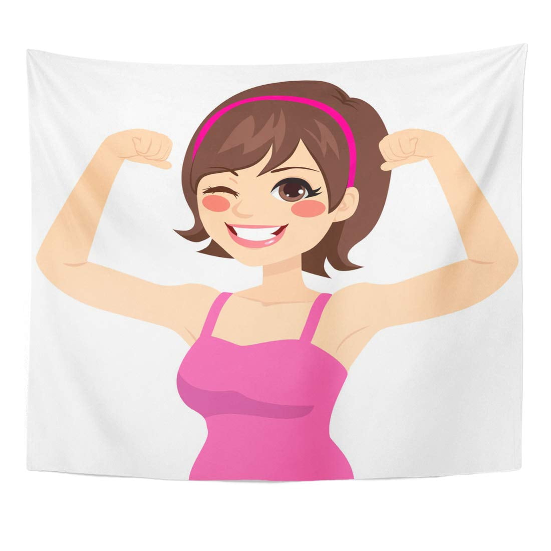 REFRED Pink Girl Beautiful Young Strong Powerful Woman Winking Eye and ...