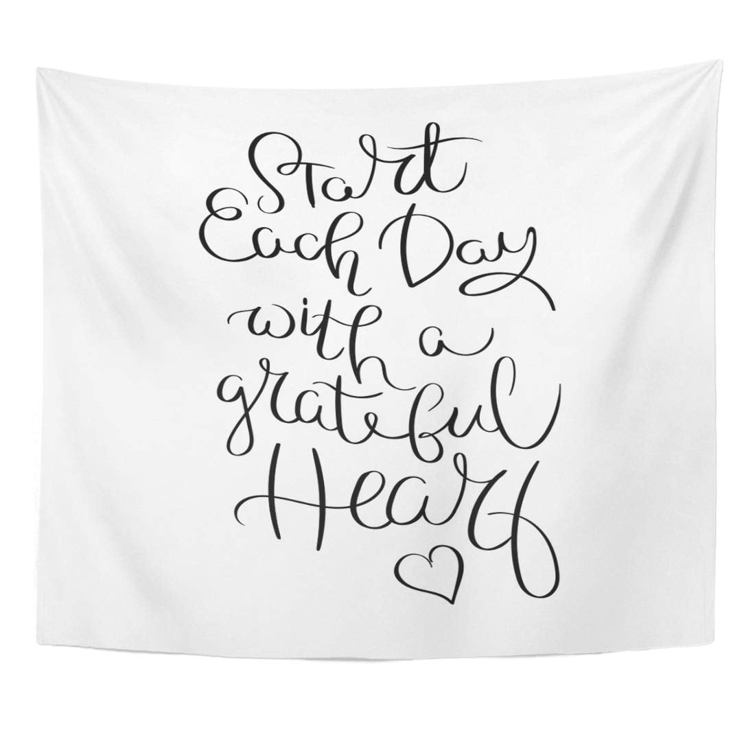 REFRED Start Each Day with Grateful Heart Inspirational Quote Ink Brush ...