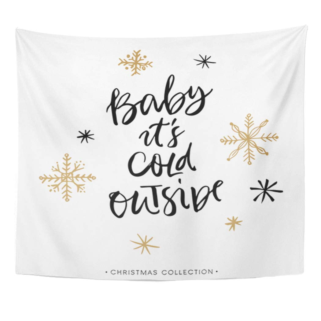 REFRED Winter Baby It Cold Outside Christmas Modern Brush Lettering ...
