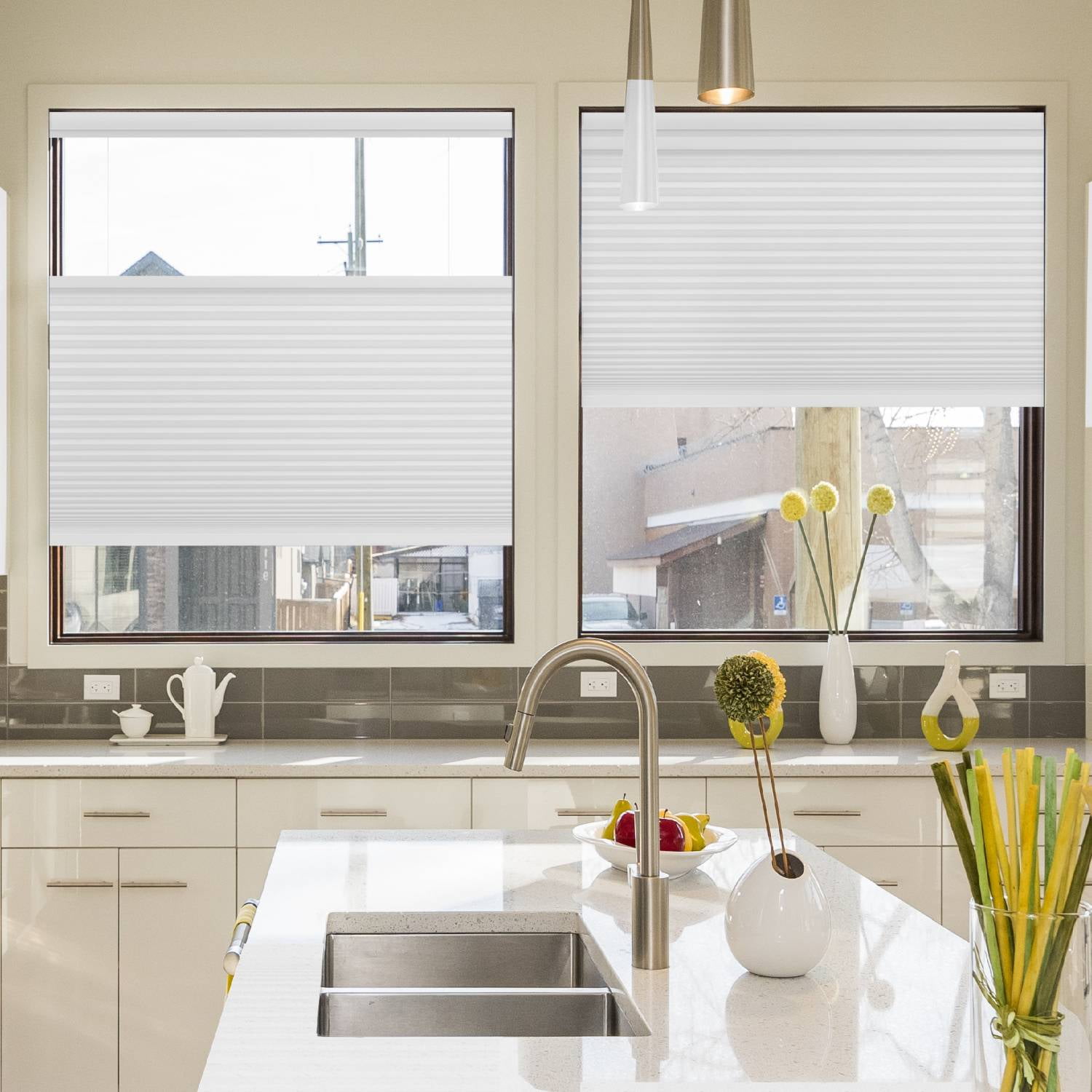 REGAL ESTATE,12BOTTLE,Cordless 1.5" Blackout Top Down Bottom Up Cellular Shades, Window Blinds ...