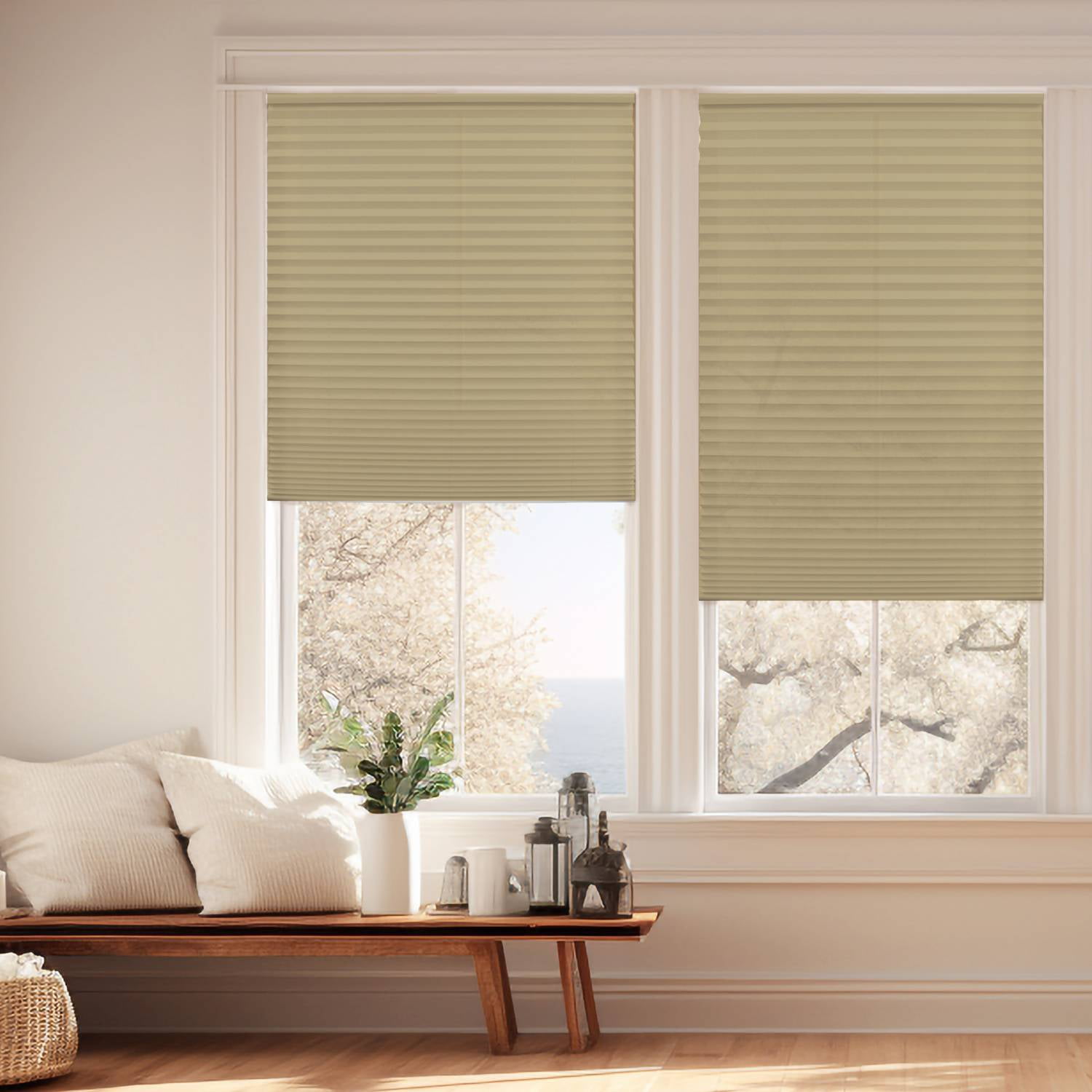 REGAL ESTATE , 12BOTTLE , Cordless 1" Light Filtering Pleated Shades ...