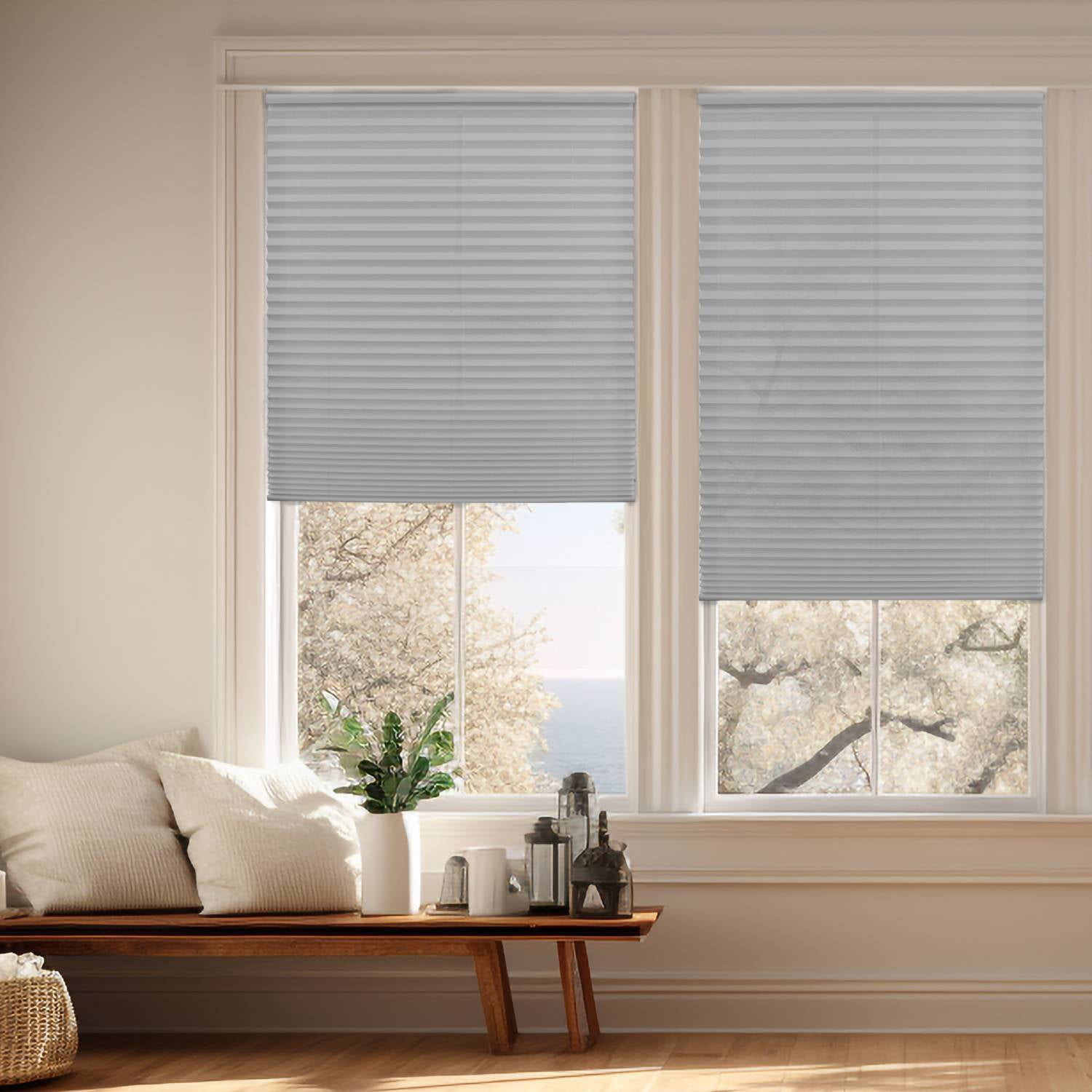 REGAL ESTATE , 12BOTTLE , Cordless 1" Light Filtering Pleated Shades ...