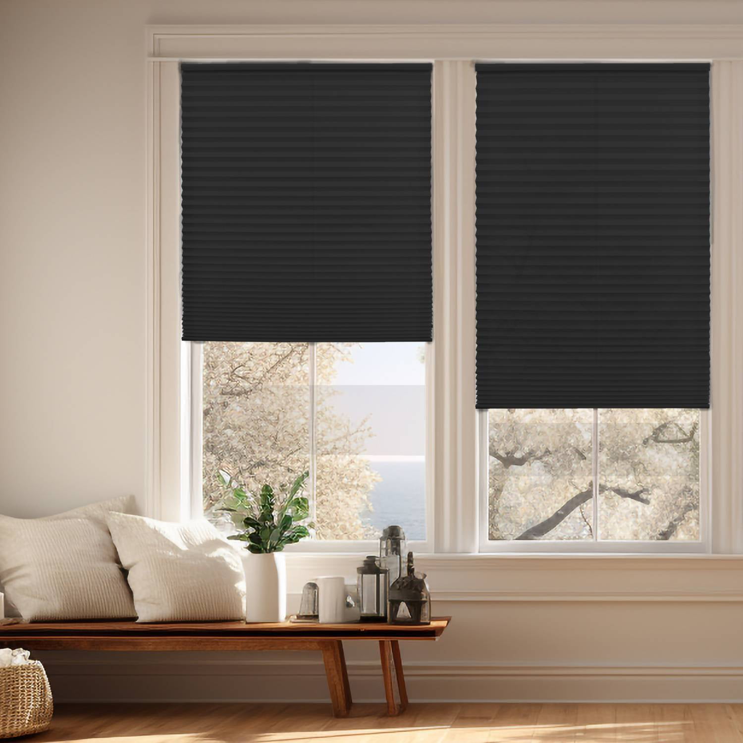 REGAL ESTATE , 12BOTTLE , Cordless 1" Light Filtering Pleated Shades ...