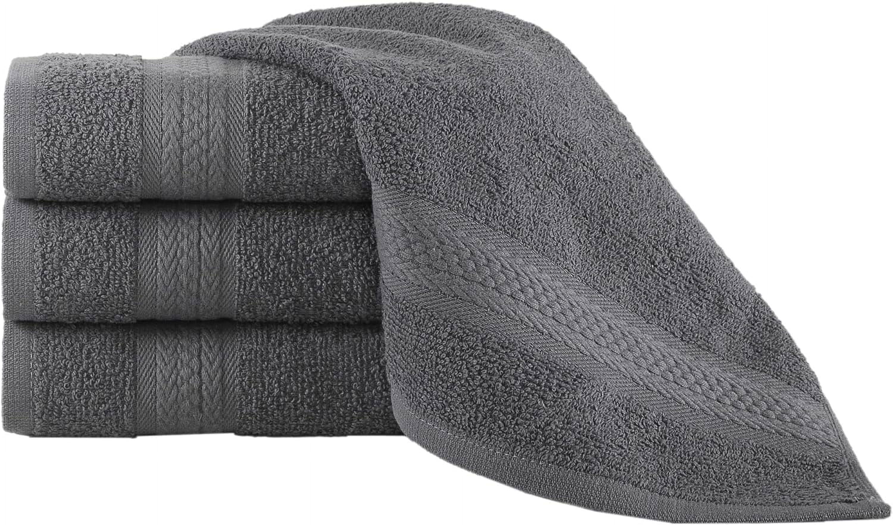 REGAL RUBY 4 Pieces Bath Linen Set Grey Washcloths Quick-Dry, Highly ...