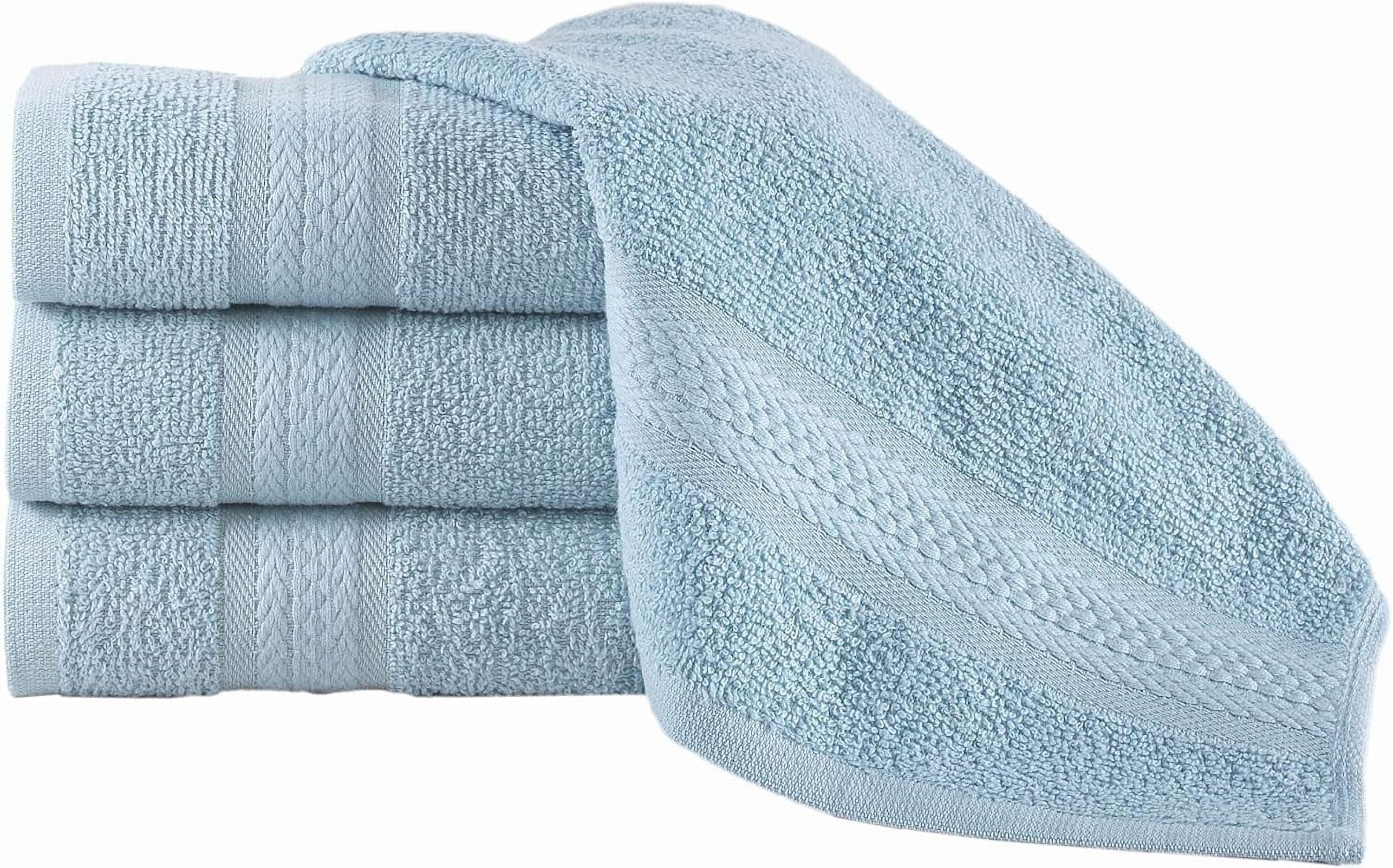 REGAL RUBY 4 Pieces Bath Linen Set Light Blue Washcloths Quick-Dry ...