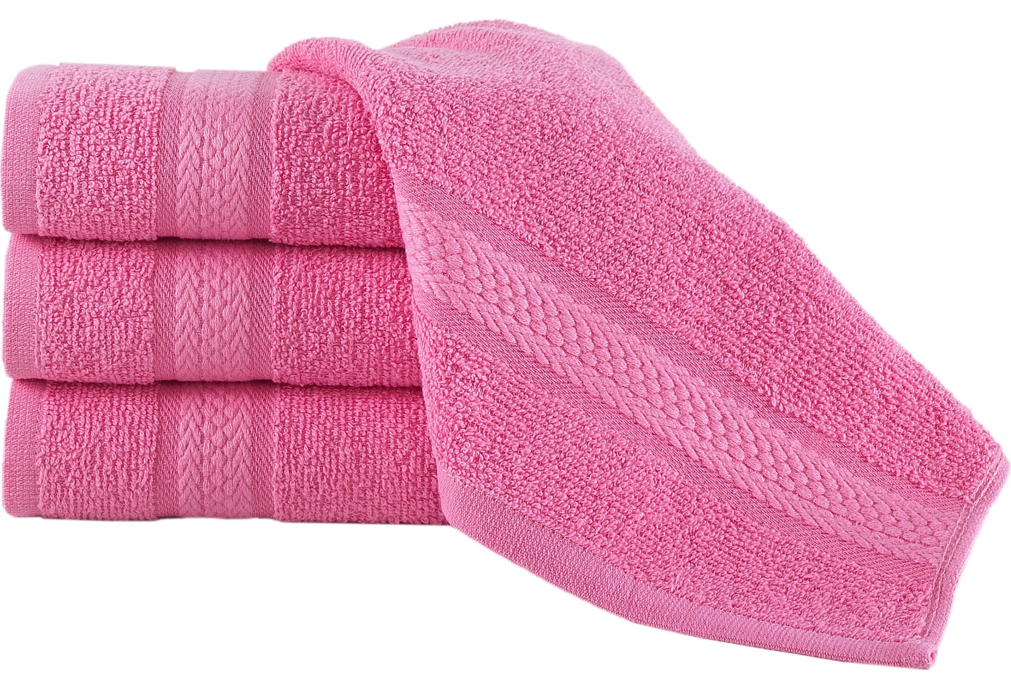 REGAL RUBY 4 Pieces Bath Linen Set Pink Washcloths Quick-Dry, Highly ...