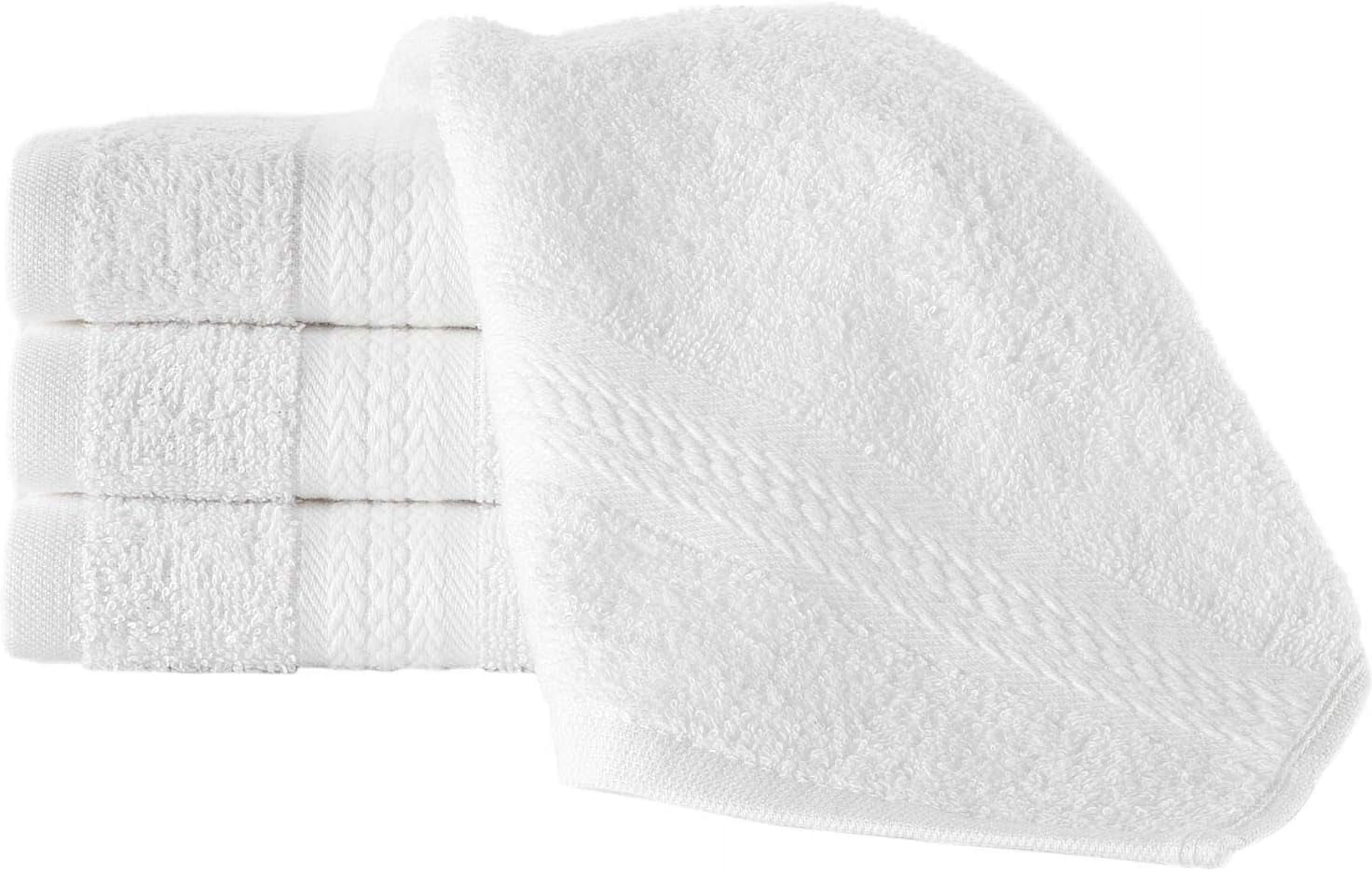 REGAL RUBY 4 Pieces Bath Linen Set White Washcloths Quick-Dry, Highly ...