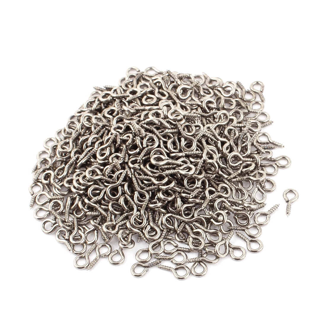 REGALWOVEN Screw Eye Hook, Silver Tone, Metal, 1.5mm Thread Dia, 10mm ...