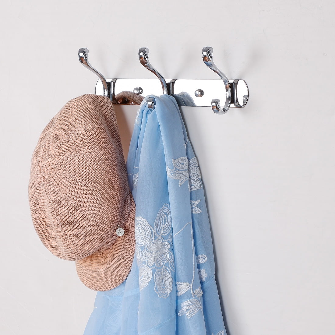 REGALWOVEN 10" Dual 3 Hooks Coat Rack Wall Hooks Coat Hooks Silver Tone ...