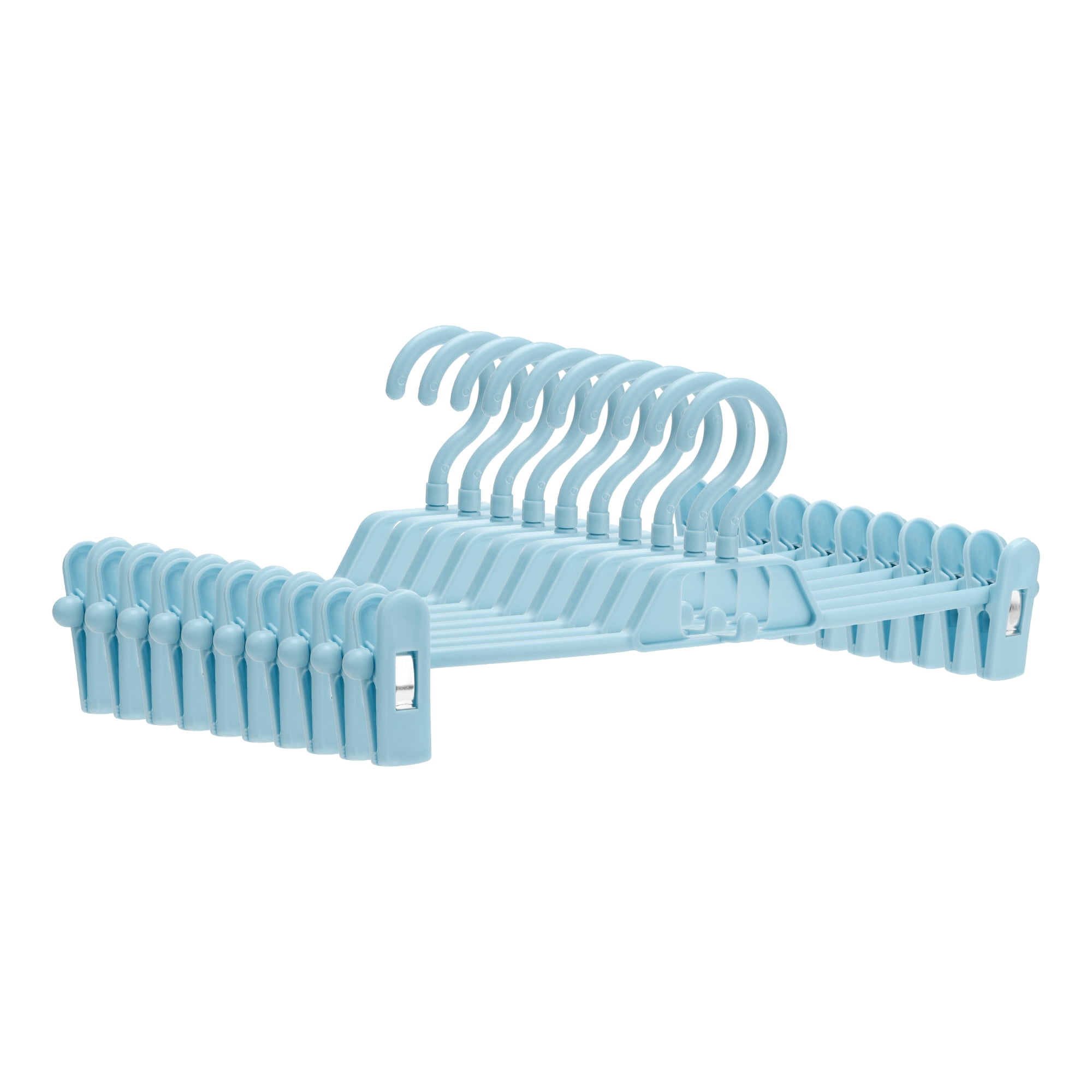 REGALWOVEN 10 Pack Plastic Non-Slip Hangers with Pinch Clips, Durable ...