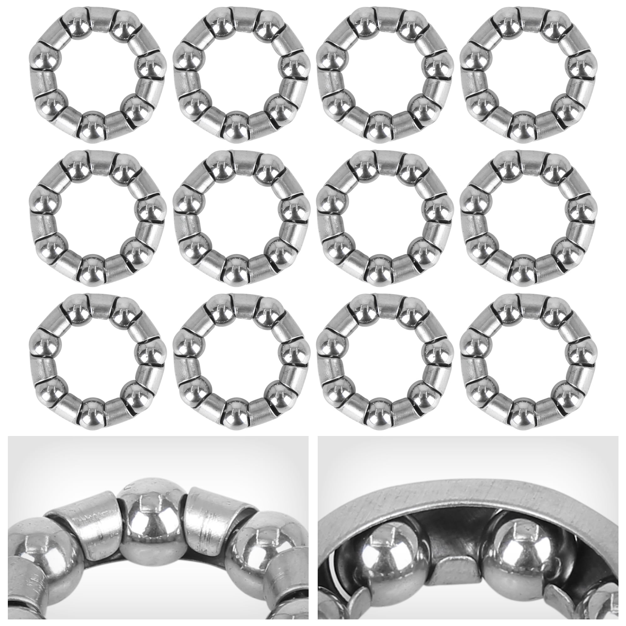 REGALWOVEN Bicycle Ball Bearings, 12pcs 25mm x 7 Steel Silver Crank ...