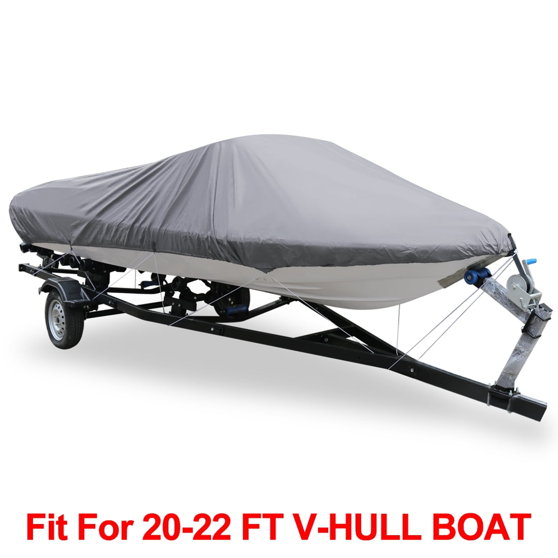 Walmart 210D V-Hull Boat Cover, 20-22ft, Waterproof, Trailerable, Gray ...