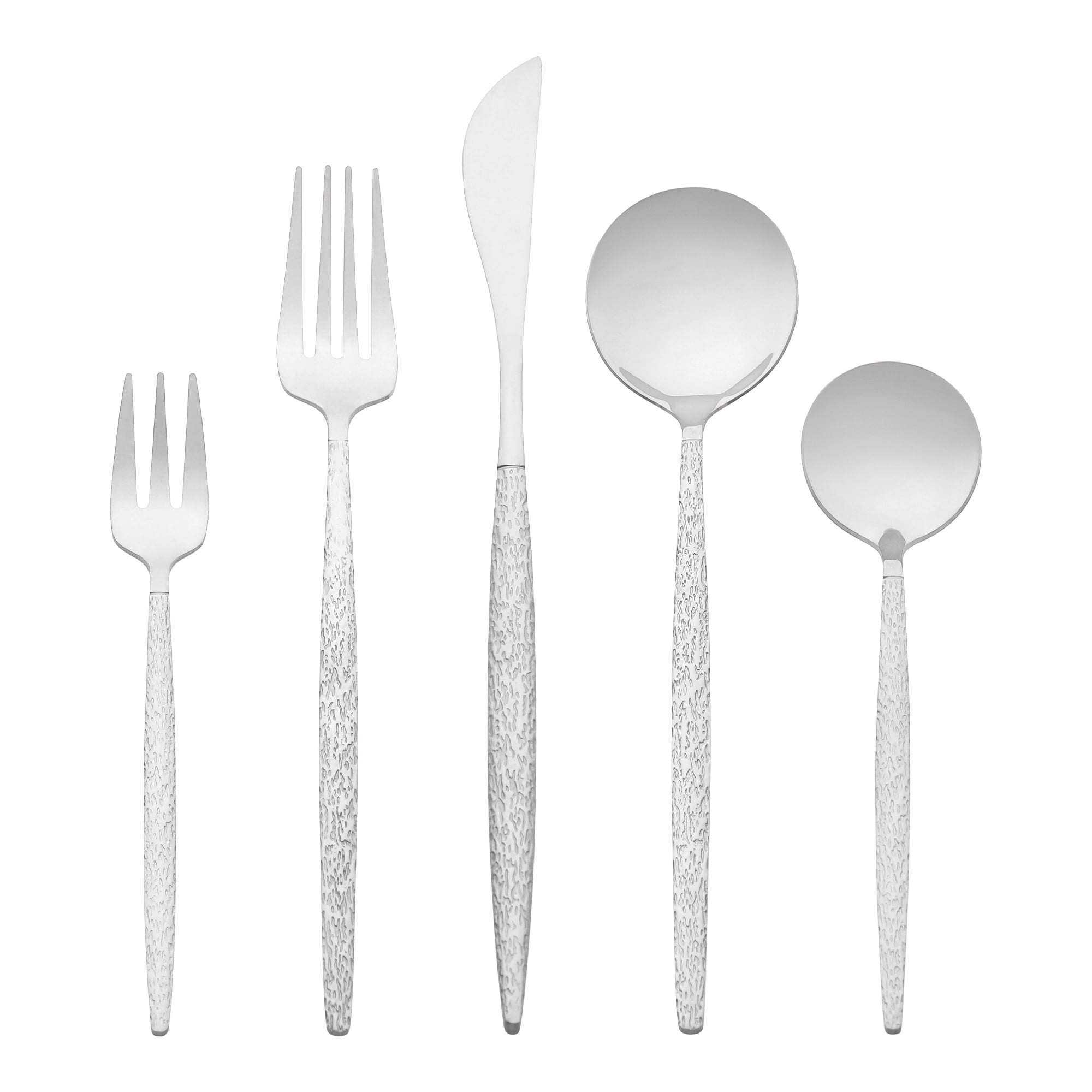 REGALWOVEN 20 Pcs Silverware Set, Stainless Steel Flatware with Knife ...