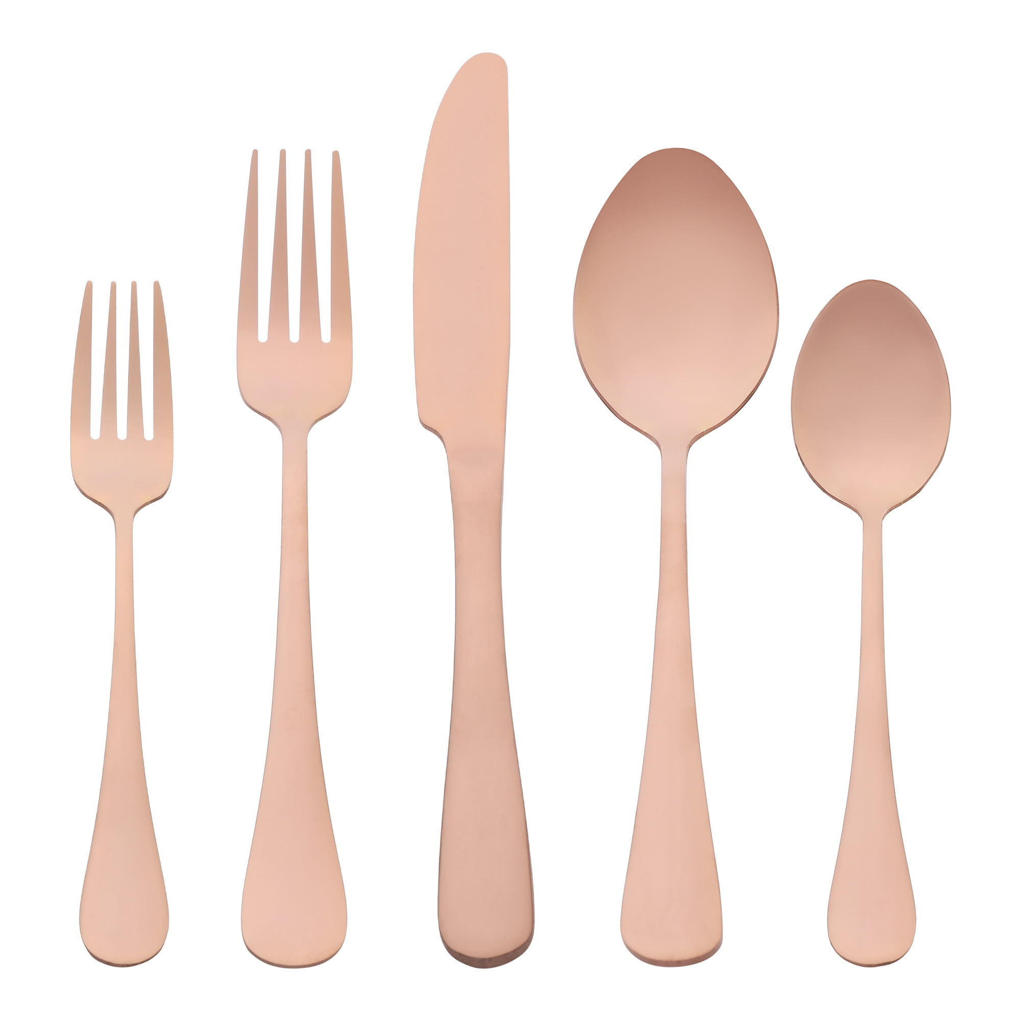 REGALWOVEN 20 Piece Silverware Set, Stainless Steel Flatware, Mirror ...