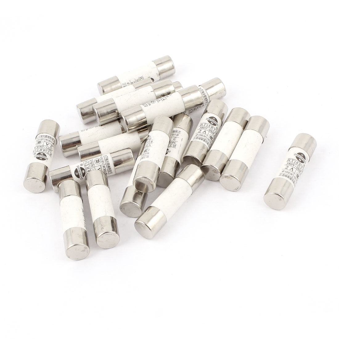REGALWOVEN 20Pcs RO15 RT18 RT14 Ceramic Cylindrical Tube Fuse 2A 380V ...