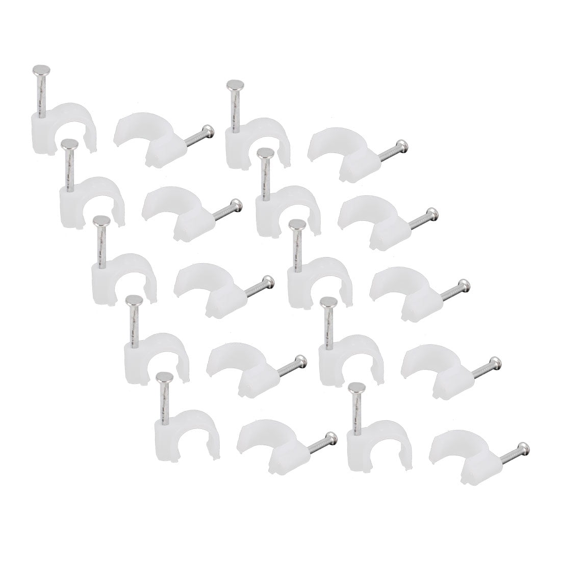 REGALWOVEN 20Pcs Wall Mounted 10mm Dia Power Cable Circle Nail Clips ...