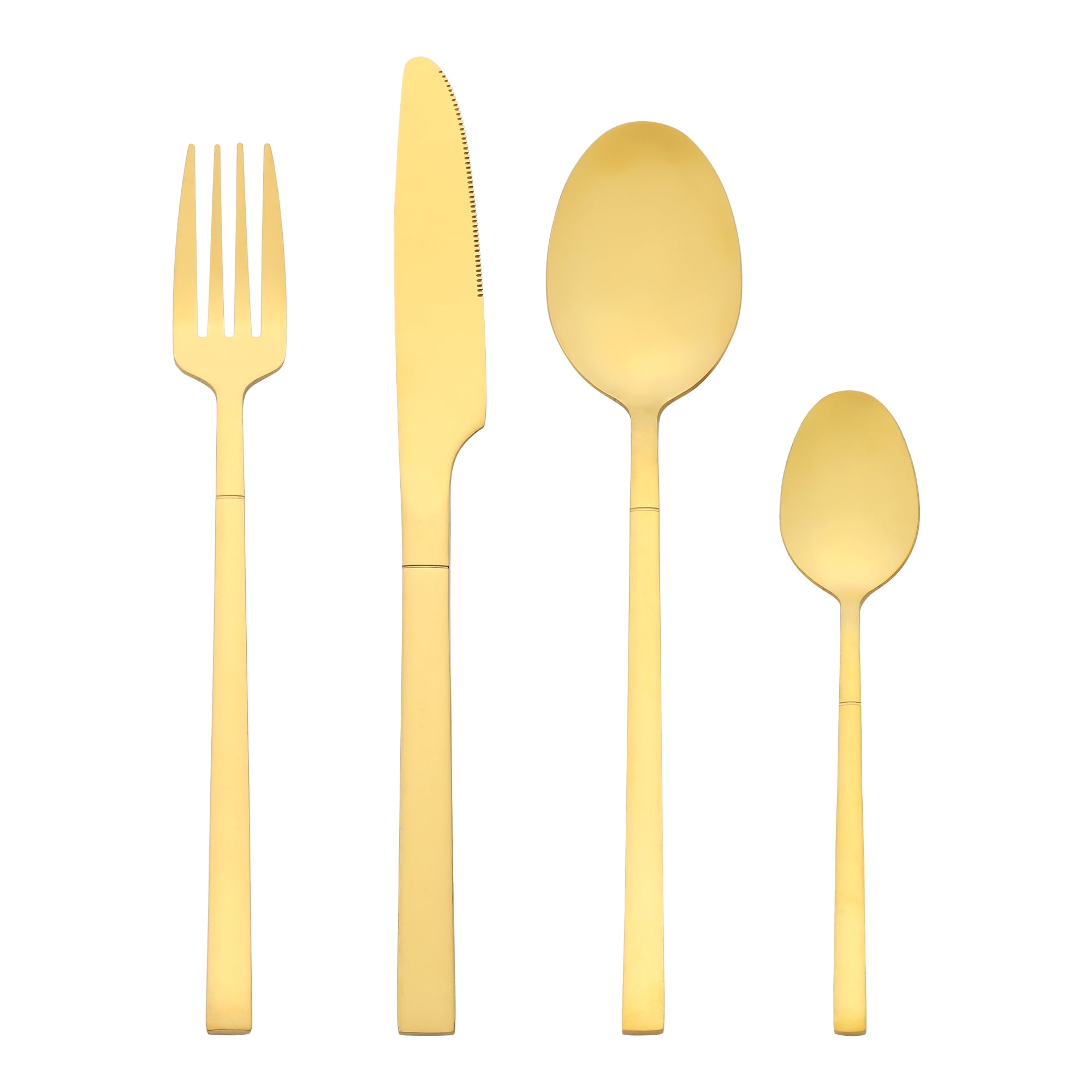 REGALWOVEN 24 Piece Silverware Set, Stainless Steel Flatware Set for 6 ...