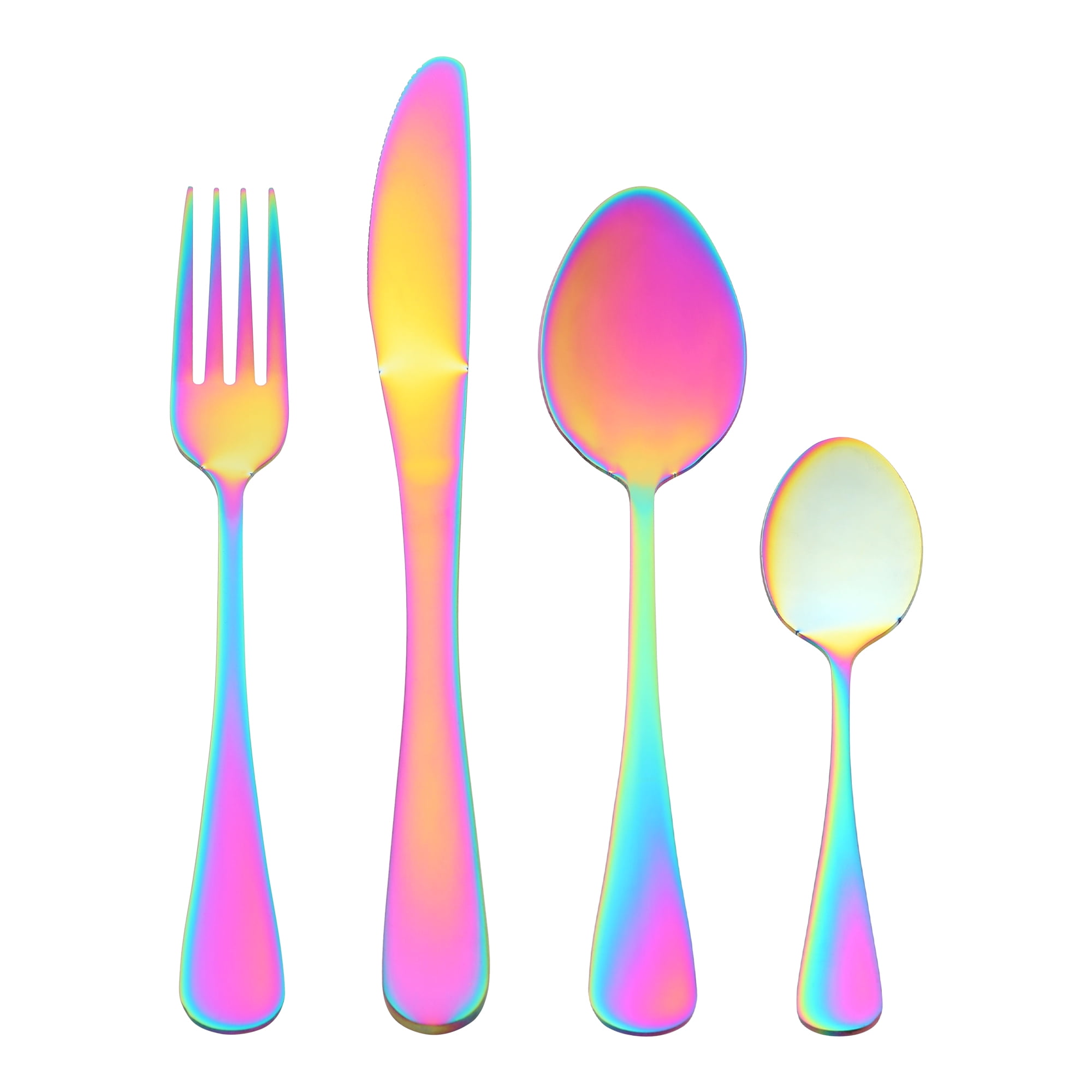 REGALWOVEN 24 Pieces Silverware Set, Stainless Steel Flatware Set with ...