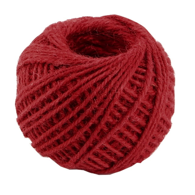 REGALWOVEN 2mm Dia 50m Length Red Handcraft Gift Tags Jute Burlap ...