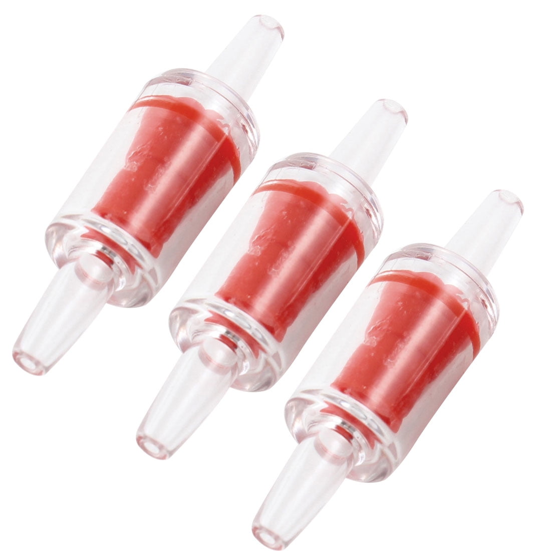 REGALWOVEN 3 Pcs Clear Red Aquarium Airline Plastic One Way Non-return ...