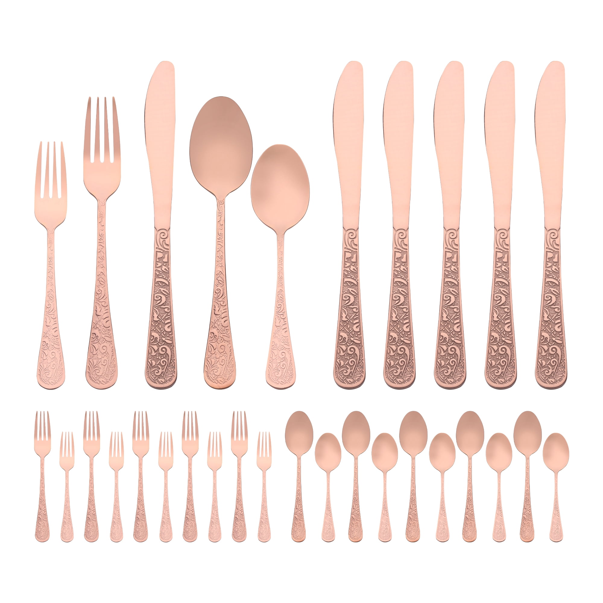 REGALWOVEN 30 Piece Stainless Steel Flatware Set for 6, Elegant and ...