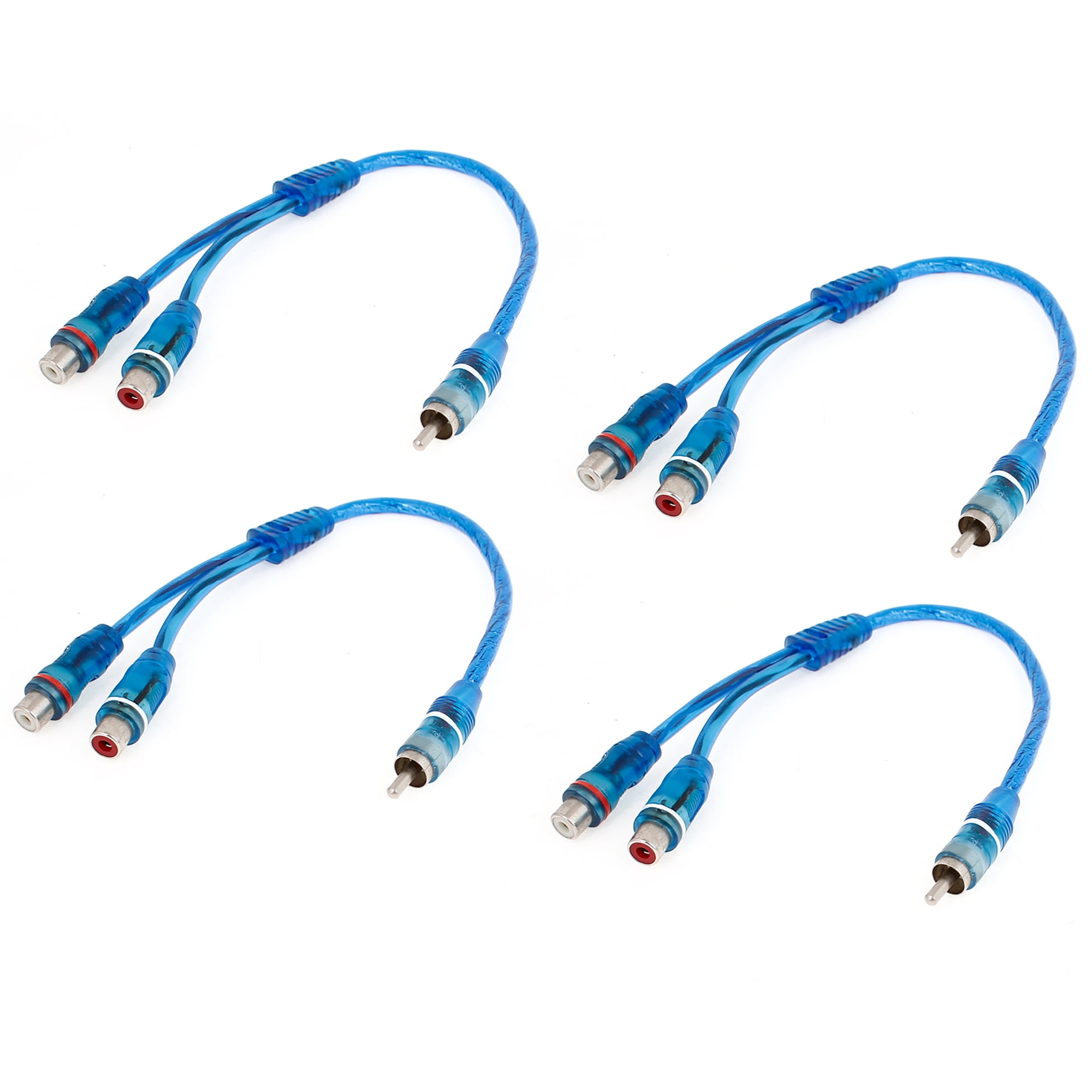 REGALWOVEN 4 Pcs Stereo 2 RCA Female to Male Splitter Audio Cable Wire ...