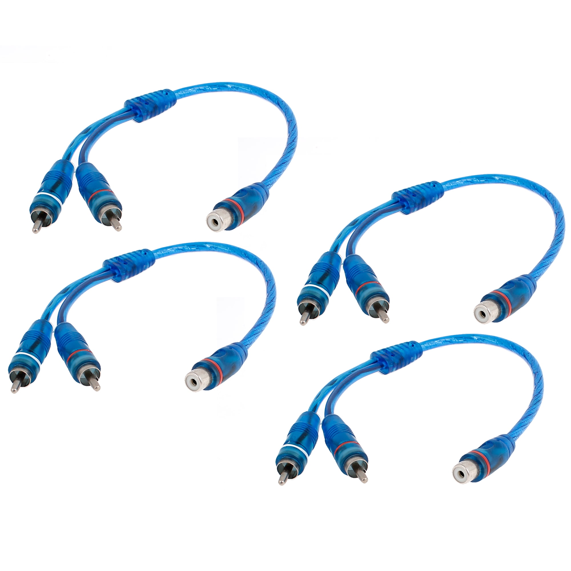 REGALWOVEN 4 Pcs Universal Car Audio RCA Female to 2 RCA Male Splitter ...
