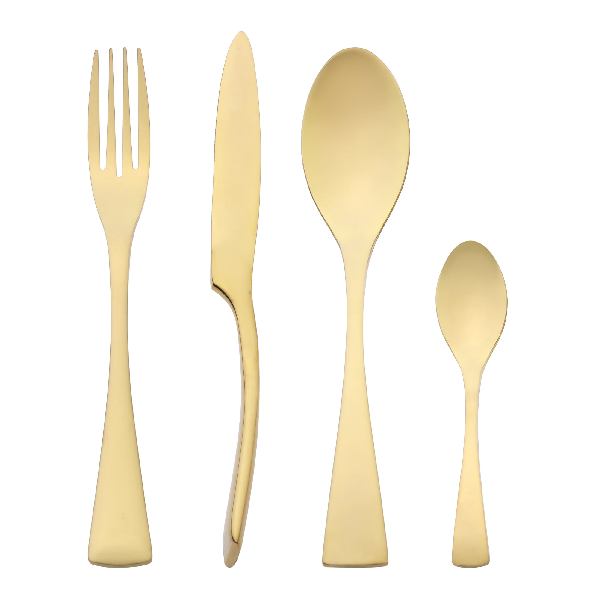 REGALWOVEN 4 Pieces Silverware Set, Stainless Steel Flatware with Knife ...