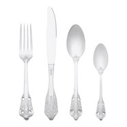 ReaNea 60-Piece Gold Fancy Metal Silverware Set: Stainless Steel Flatware with Knives, Forks ...