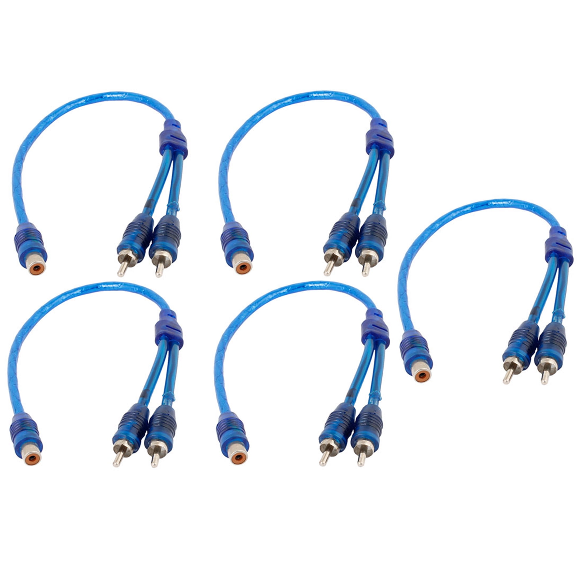 REGALWOVEN 5 Pcs Car Audio 1 RCA Female to 2 RCA Male Y Splitter Cable ...