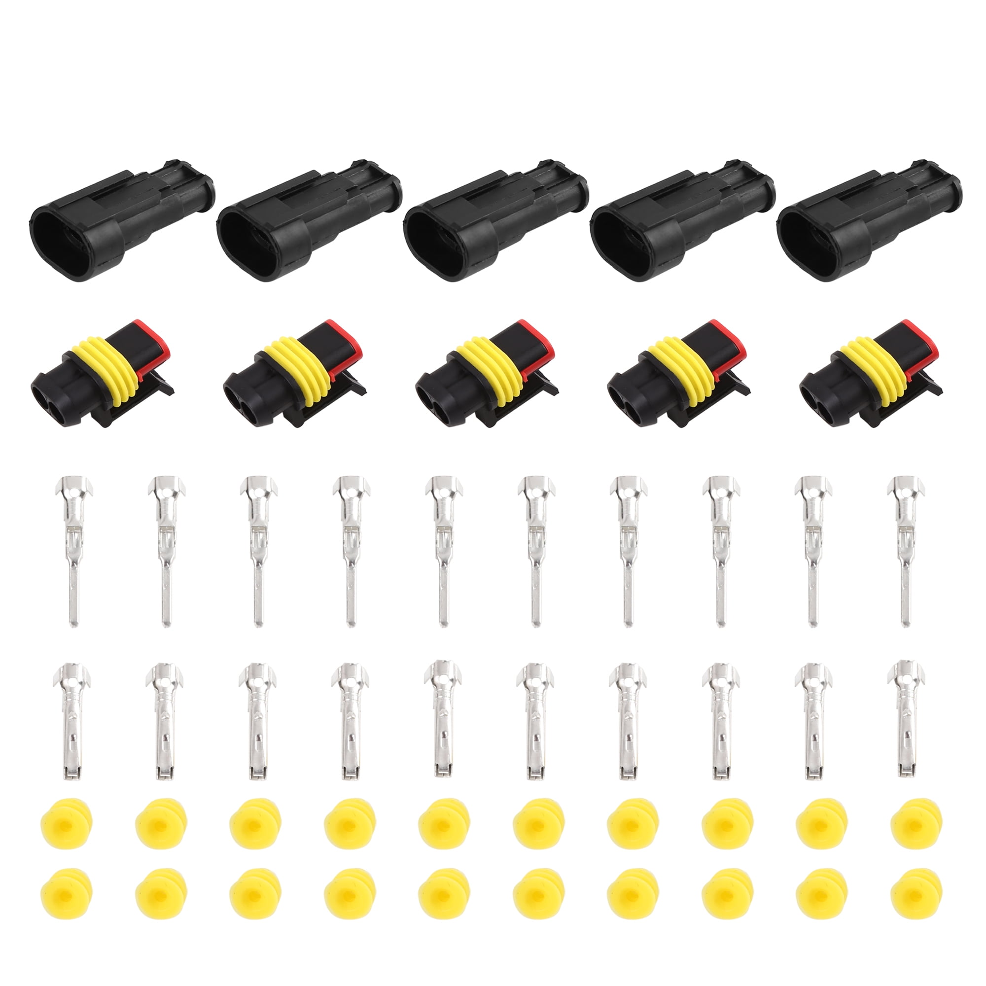 REGALWOVEN 5 Set 2 Pins Way Car Waterproof Electrical Connector ...