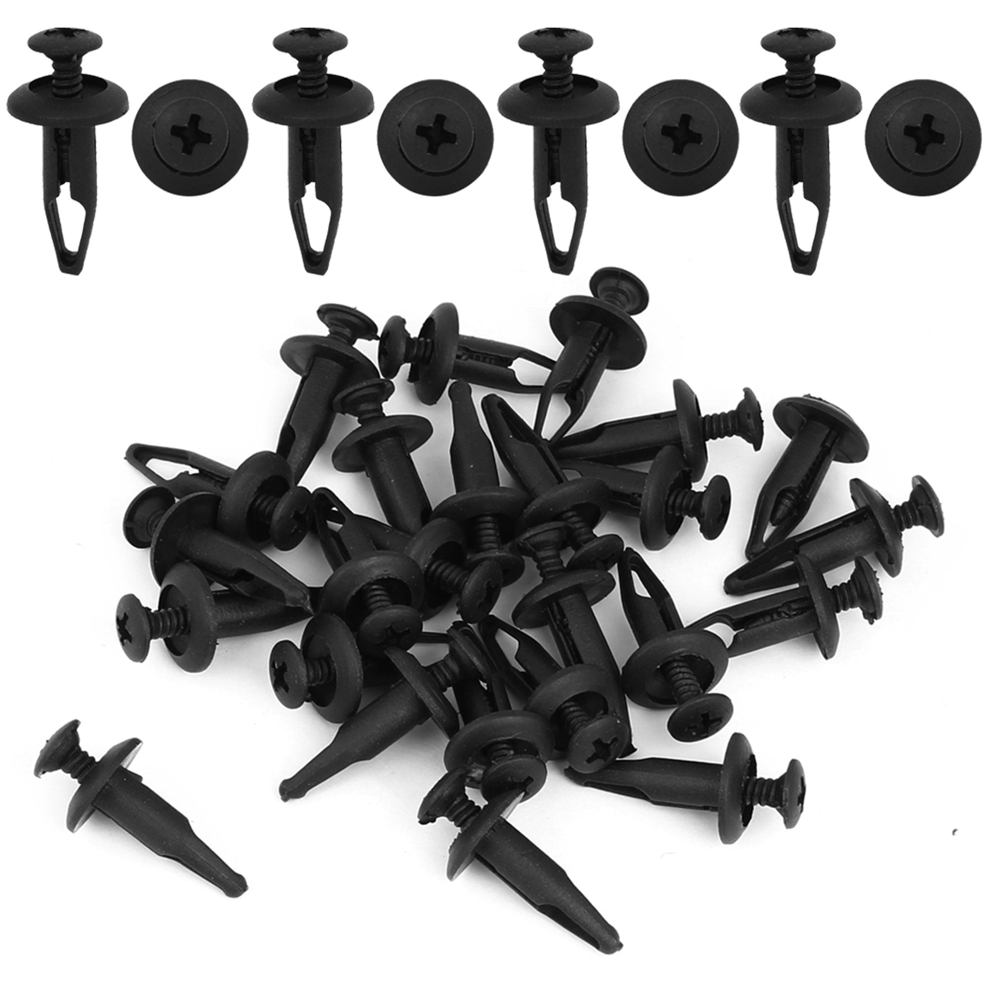 REGALWOVEN 50Pcs Plastic Push Type Rivet Retainer Fastener Bumper Pin ...