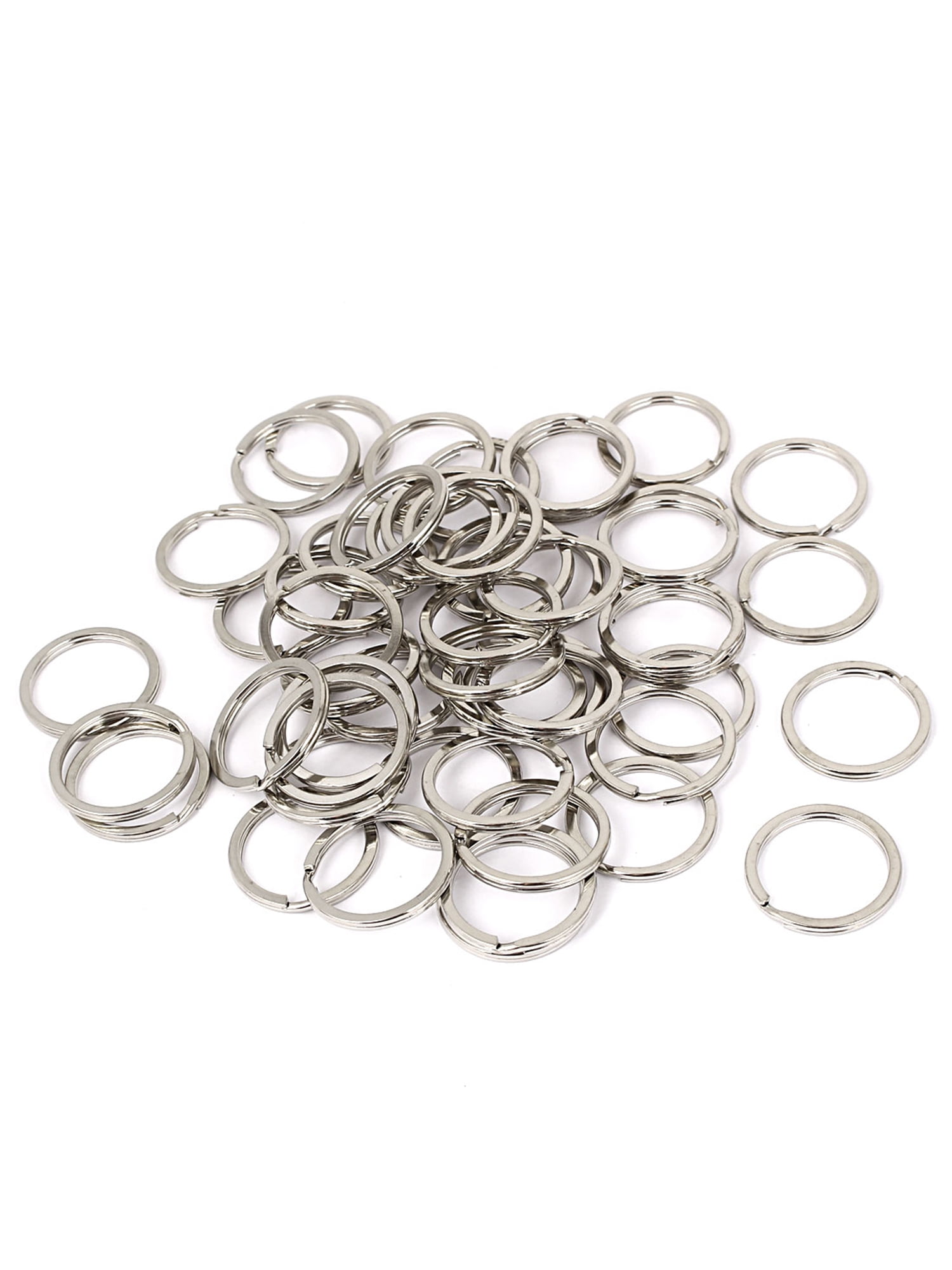 REGALWOVEN 50pcs 28mm Diameter Metal Split Ring Keychain Keyring Key ...