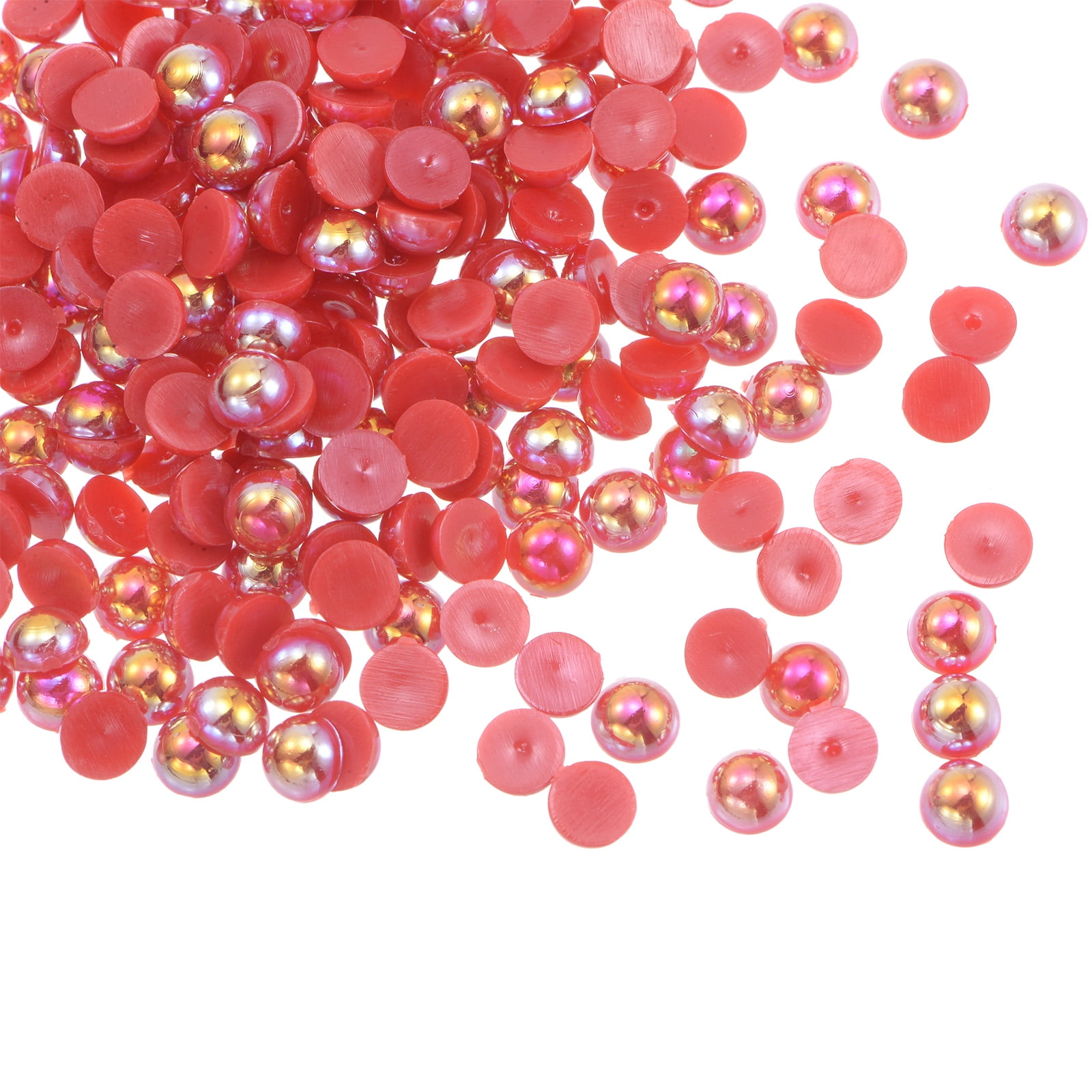 REGALWOVEN 5mm AB Flat Back Pearls Loose Half Round Resin Pearl Beads ...