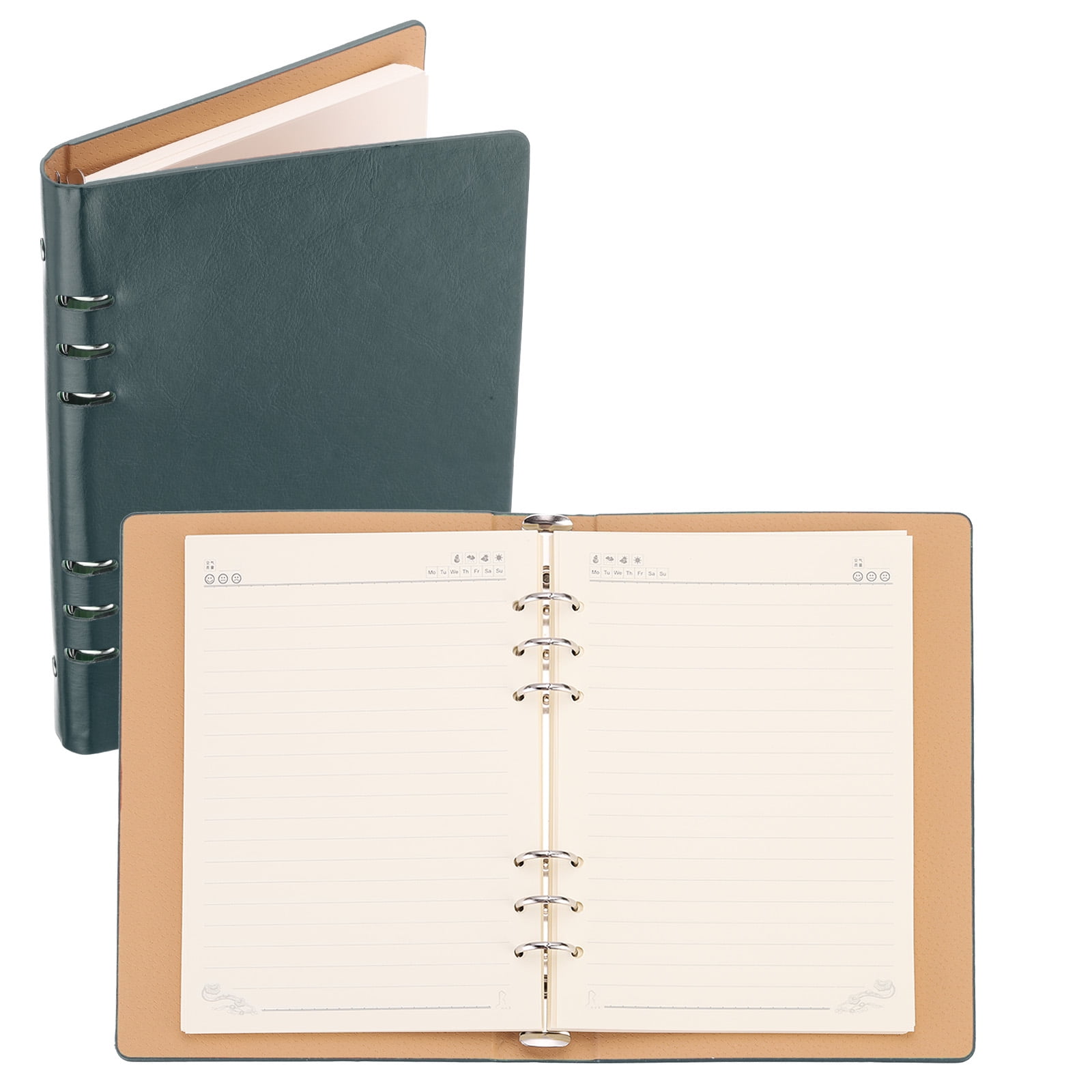 REGALWOVEN 6 Ring Binder Cover, A5 Leather Notebook Binder Loose Leaf ...