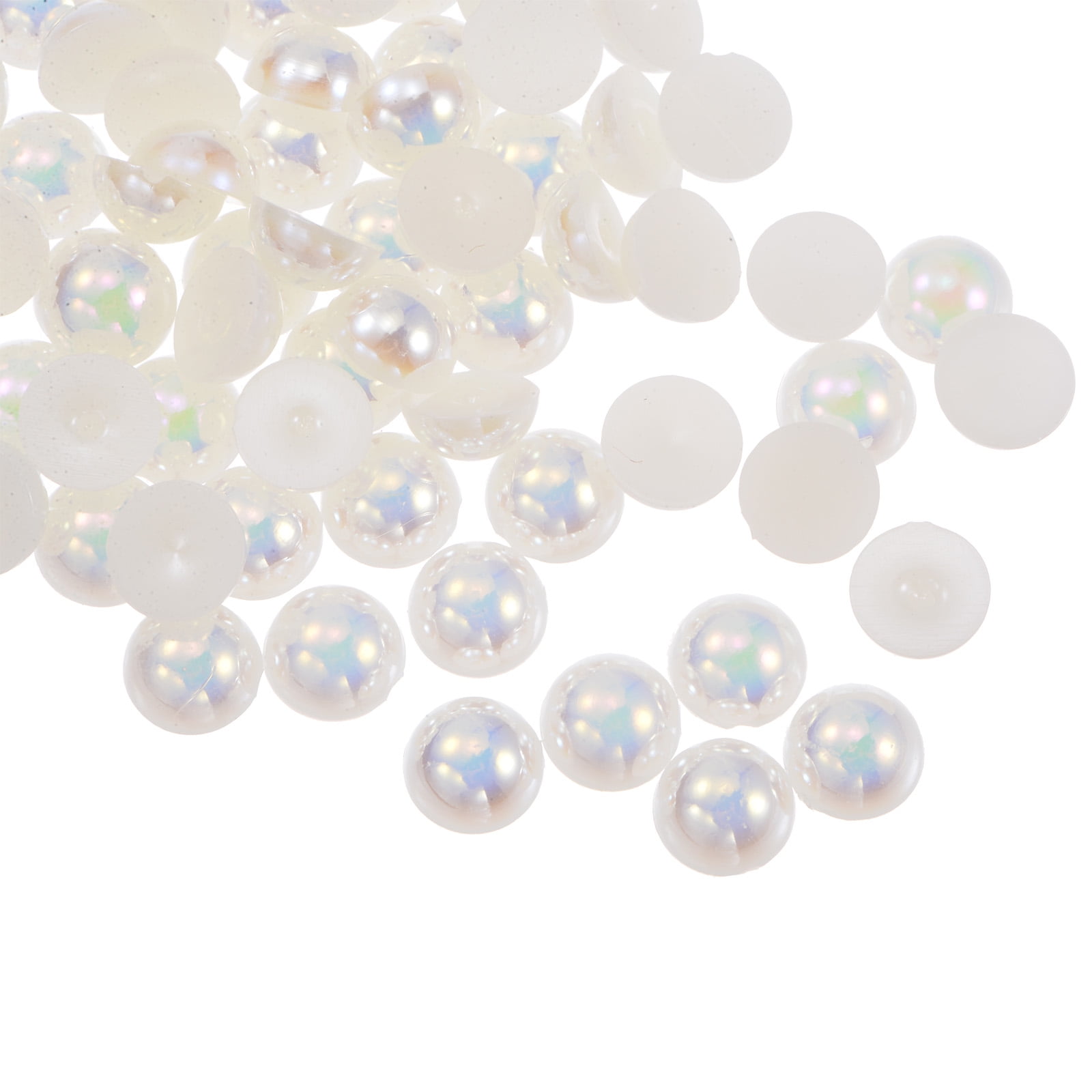 REGALWOVEN 8mmAB Flat Back Pearls Loose Half Round Resin Pearl Beads ...