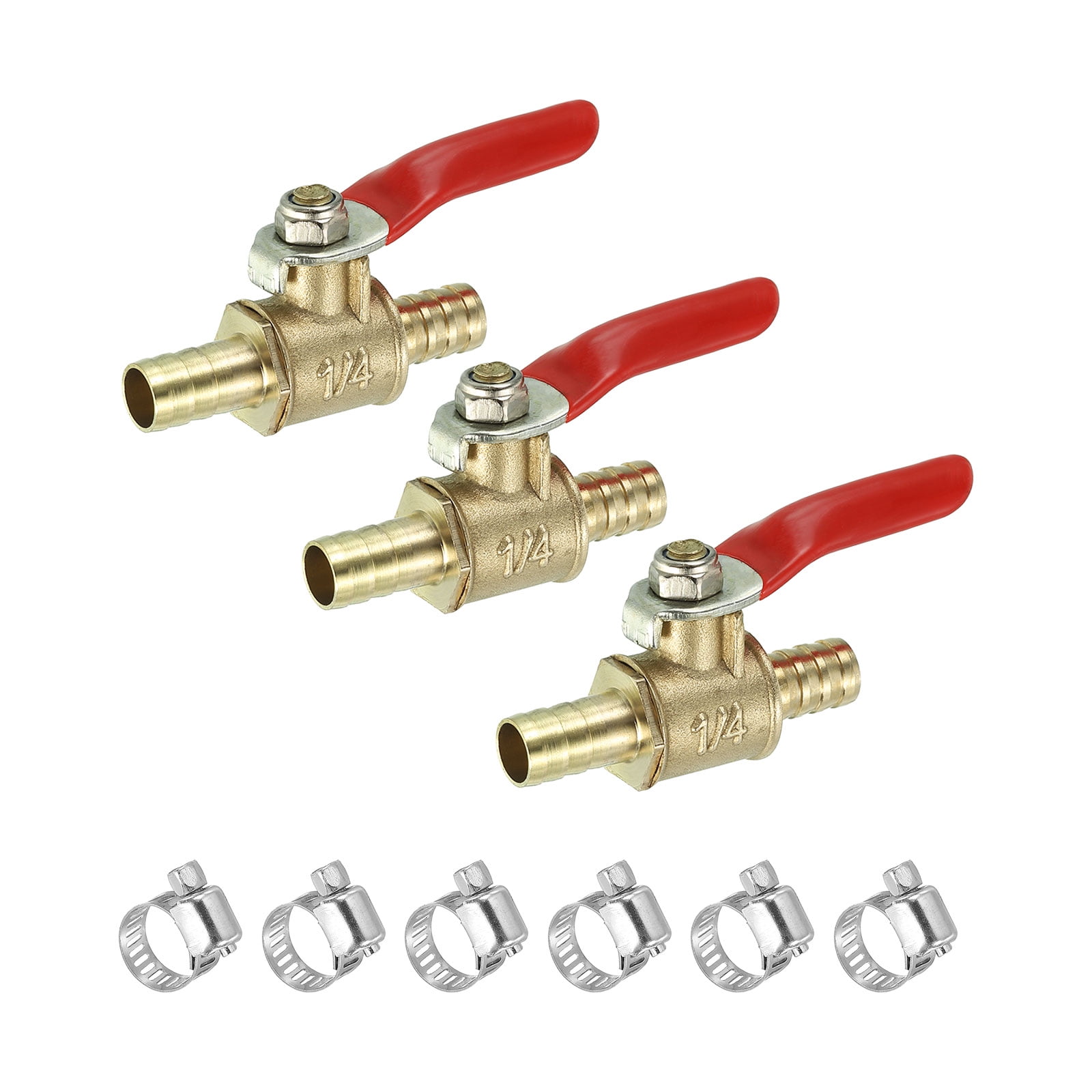REGALWOVEN Ball Valve, Brass Shut-off Valve Switch Hose Barb Pipe Tube ...