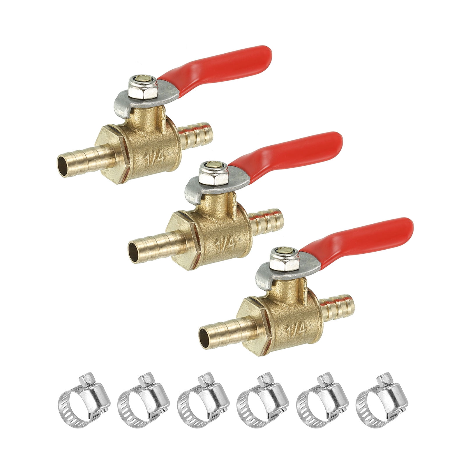 REGALWOVEN Ball Valve, Brass Shut-off Valve Switch Hose Barb Pipe Tube ...